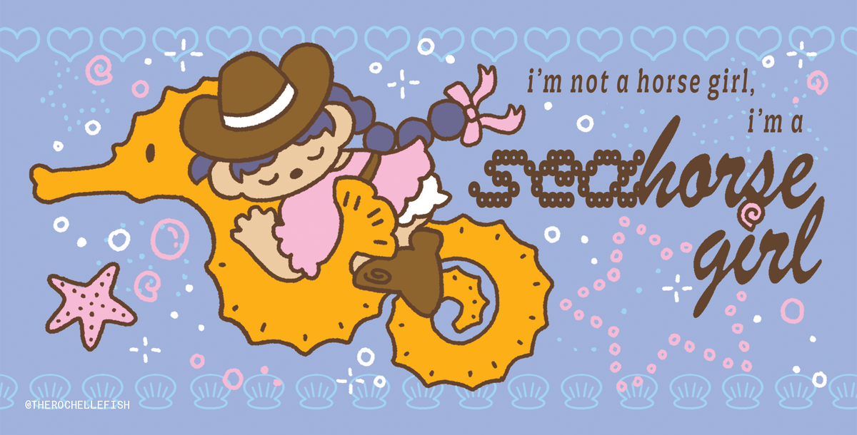 Seahorse Girl sticker by The Rochelle Fish – The Social Studio